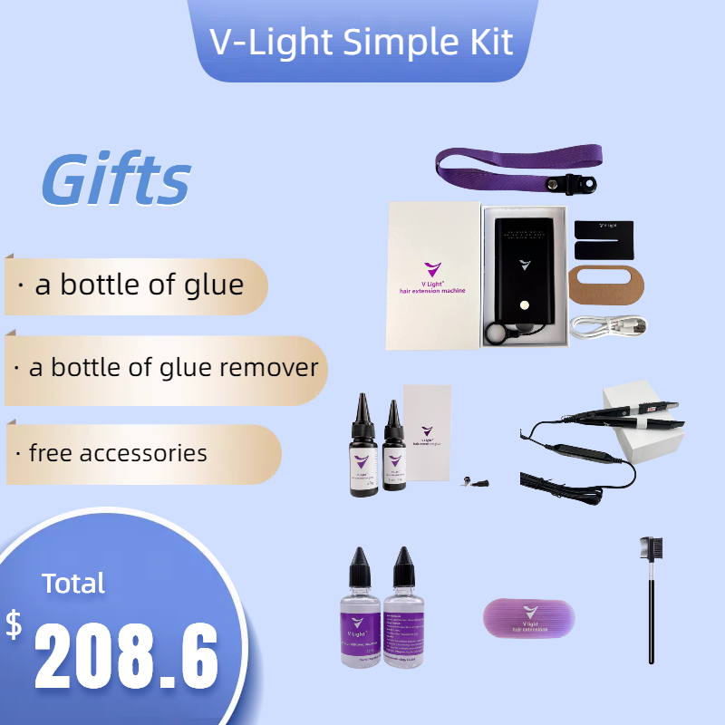 simple V-Light hair extension system kit (free shipping--Regular Packa ...